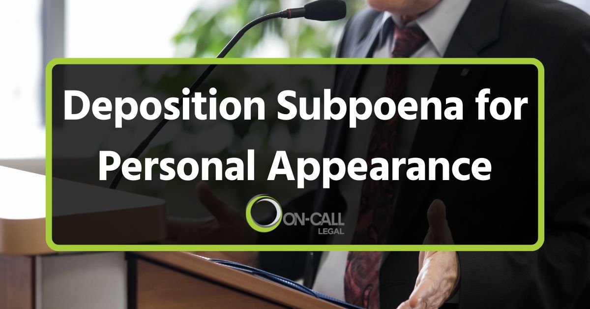 Deposition Subpoena for Personal Appearance – A Comprehensive Legal Guide